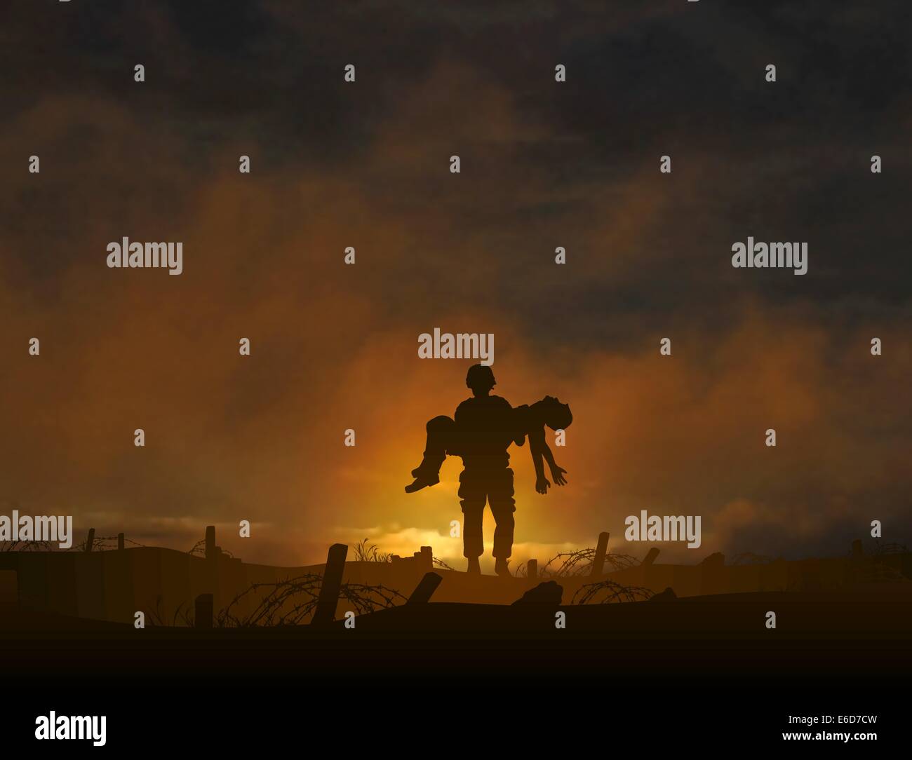 Rescue wounded soldier Stock Vector Images - Alamy