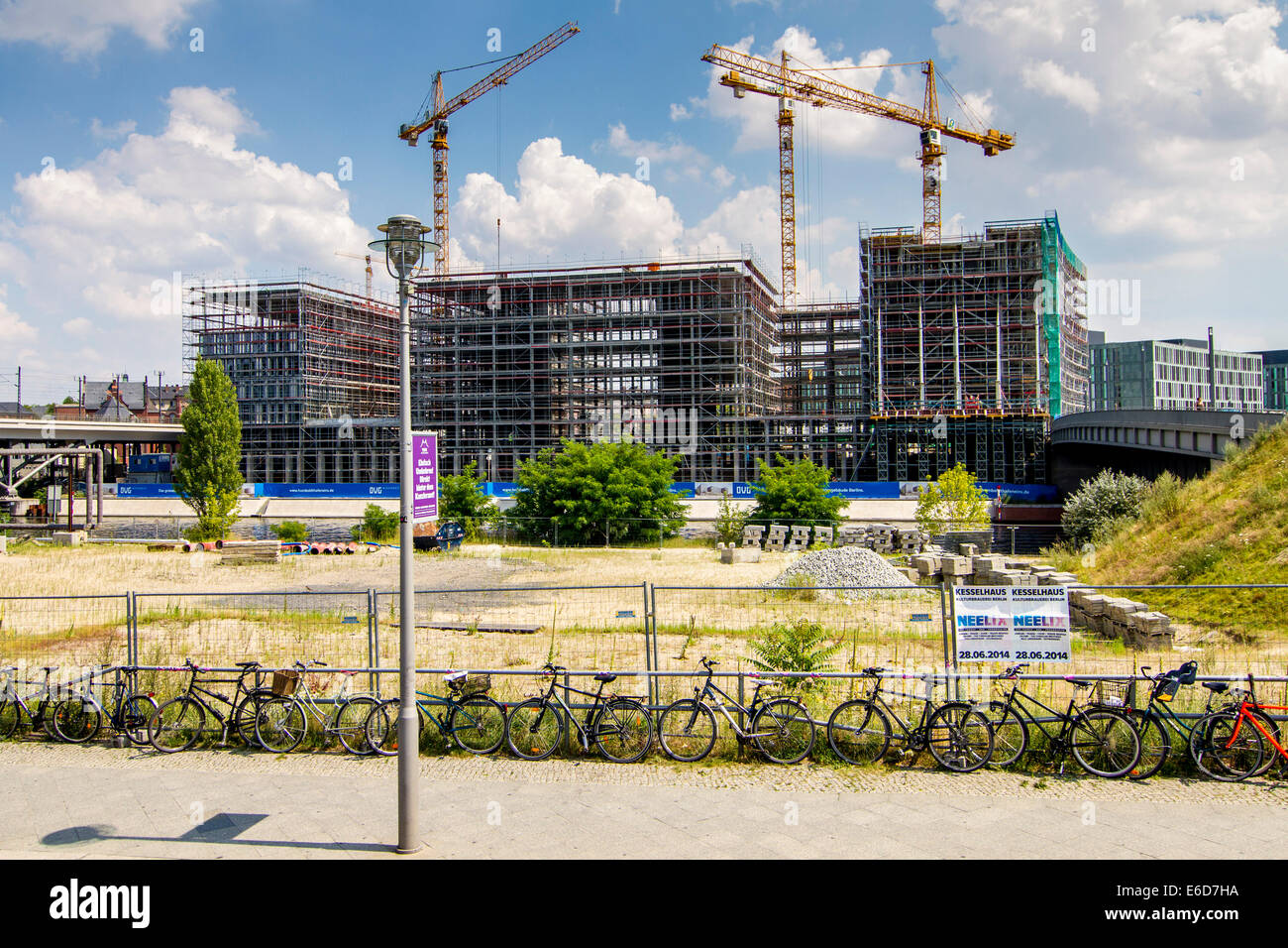 Germany, Berlin, construction site of buildings at government district ...