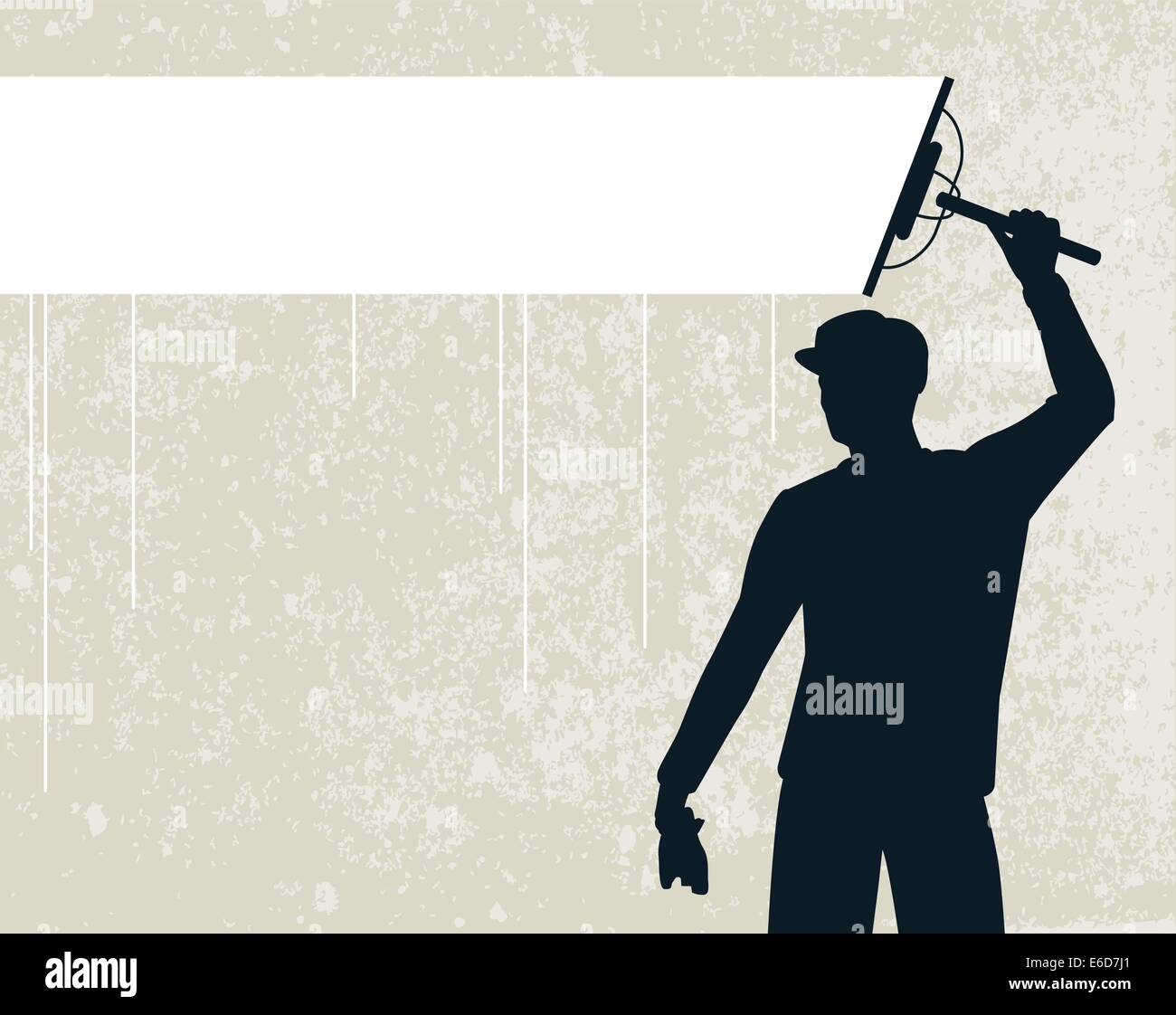 Silhouette man window cleaning Stock Vector Images - Alamy