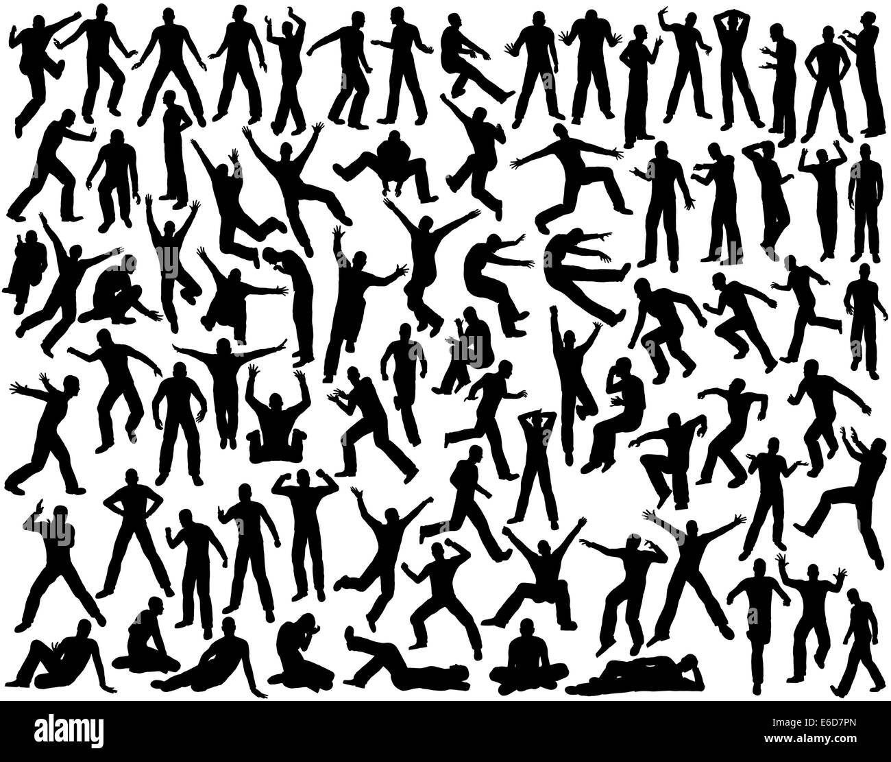 Silhouette male figure sitting in Black and White Stock Photos & Images ...