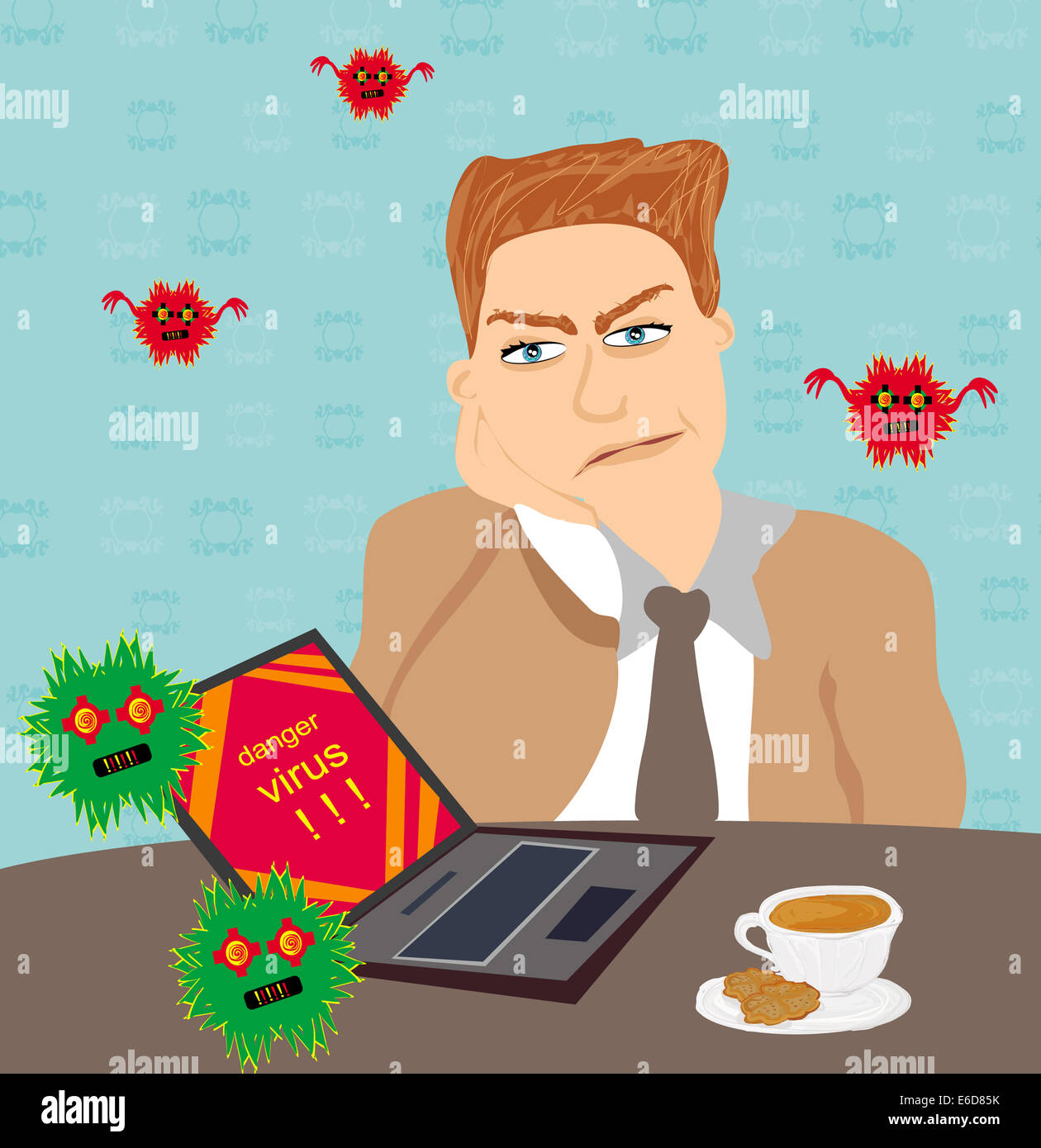 Computer virus attacking laptop Stock Photo - Alamy