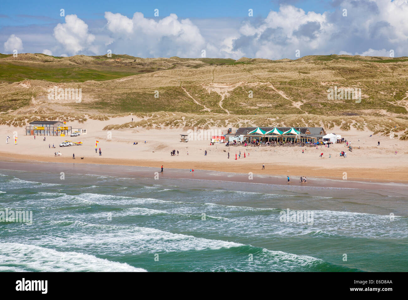 Overlooking Perranporth Beach England UK Europe Stock Photo - Alamy