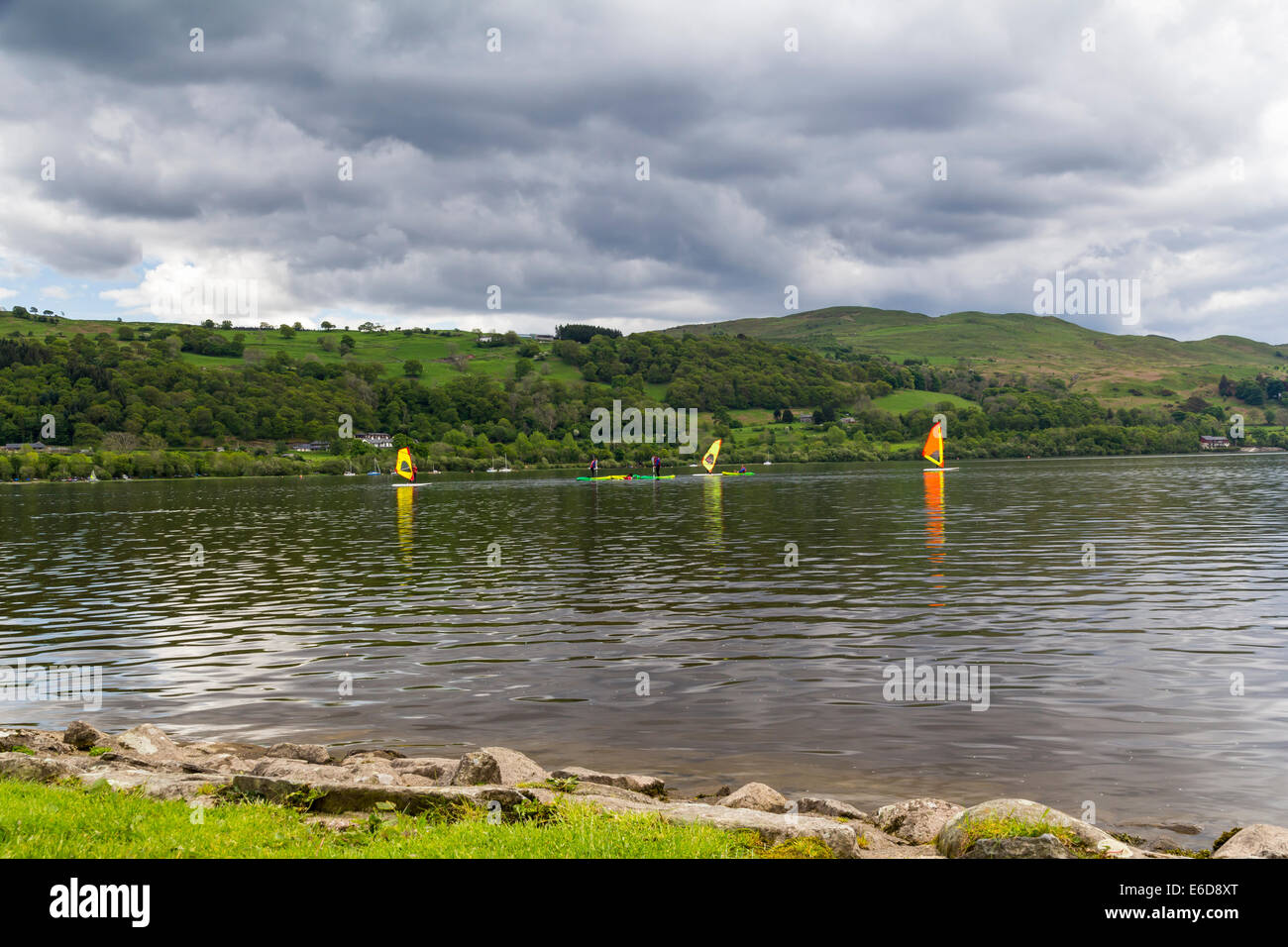 Bala Lake or Llyn Tegid in Welsh is a large lake in Gwynedd, Wales UK ...