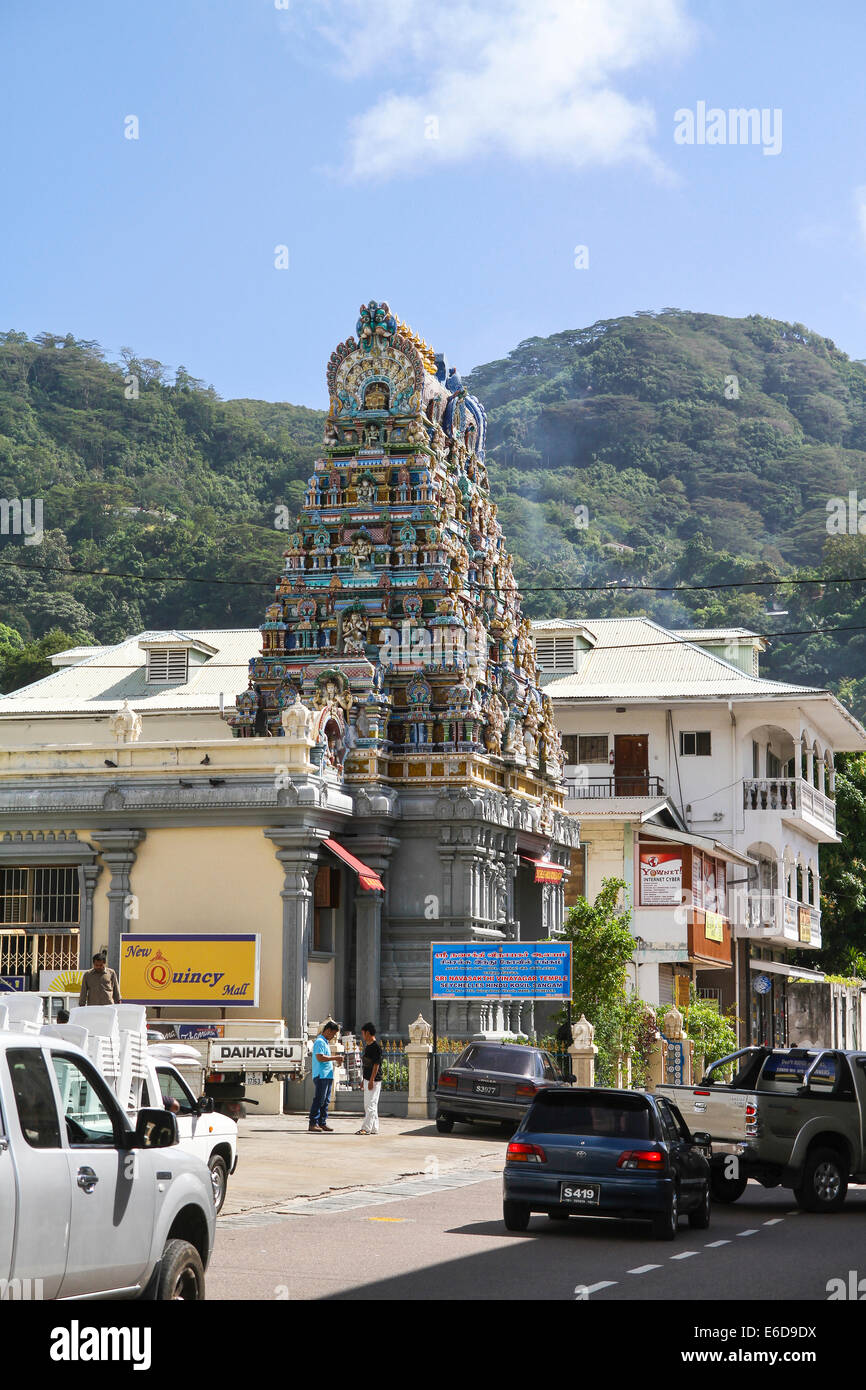 Seychelles, Mahe Island, Victoria, View of the Hindu Temple Stock Photo ...