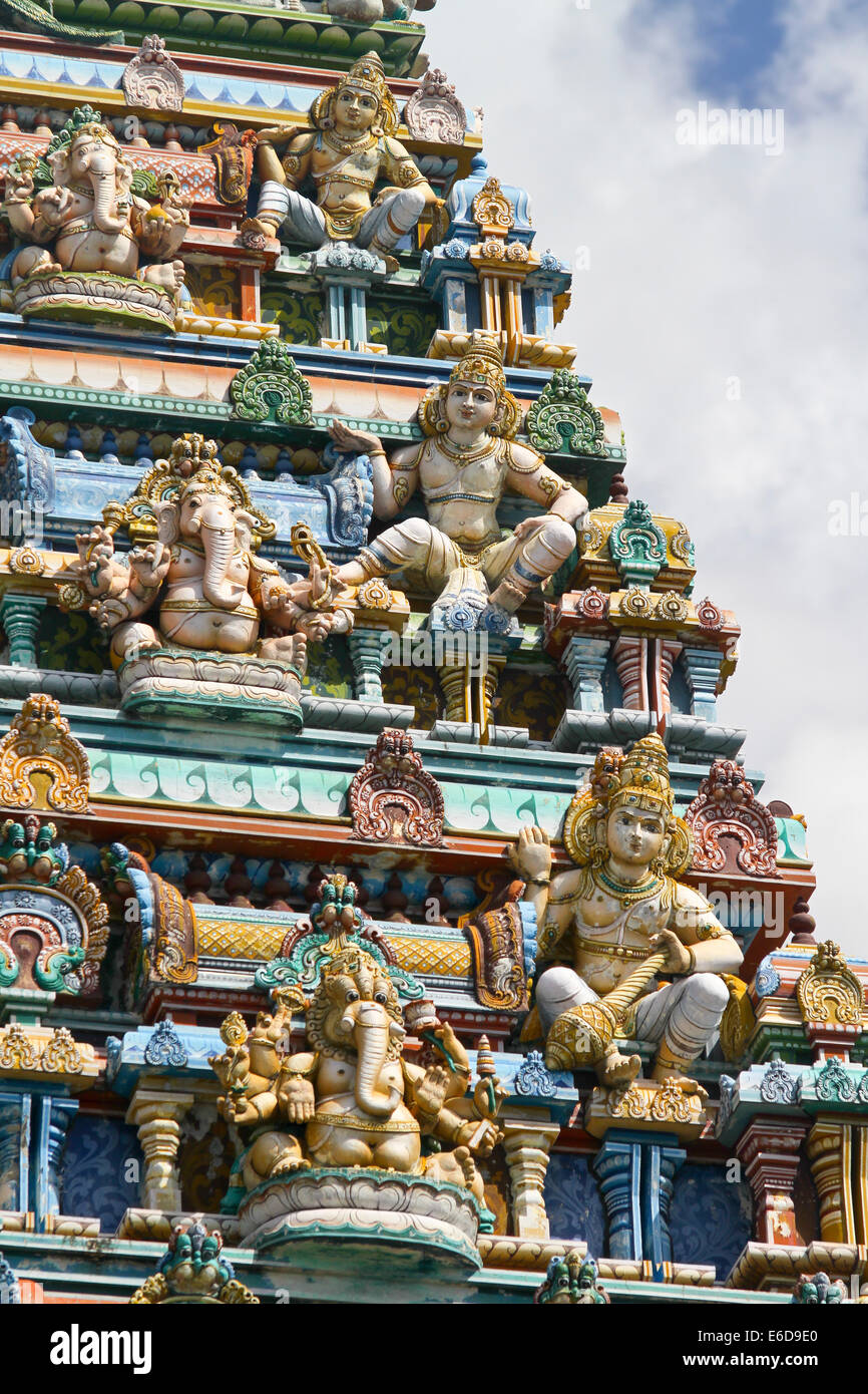 Seychelles, Mahe Island, Victoria, Hindu Temple, Ganesha sculptures ...