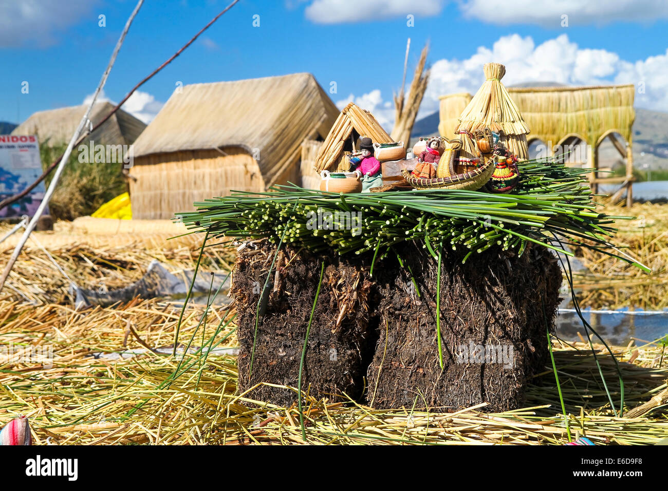 South America, Peru, Floating Island, Typical souvenirs of the Urus ...