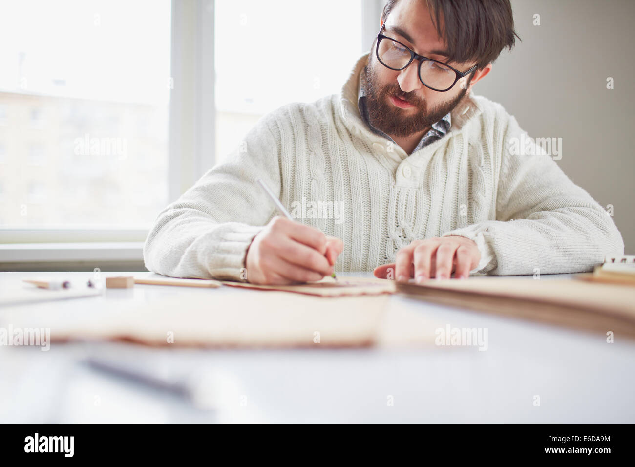 Man portrait serious drawing hi-res stock photography and images - Alamy