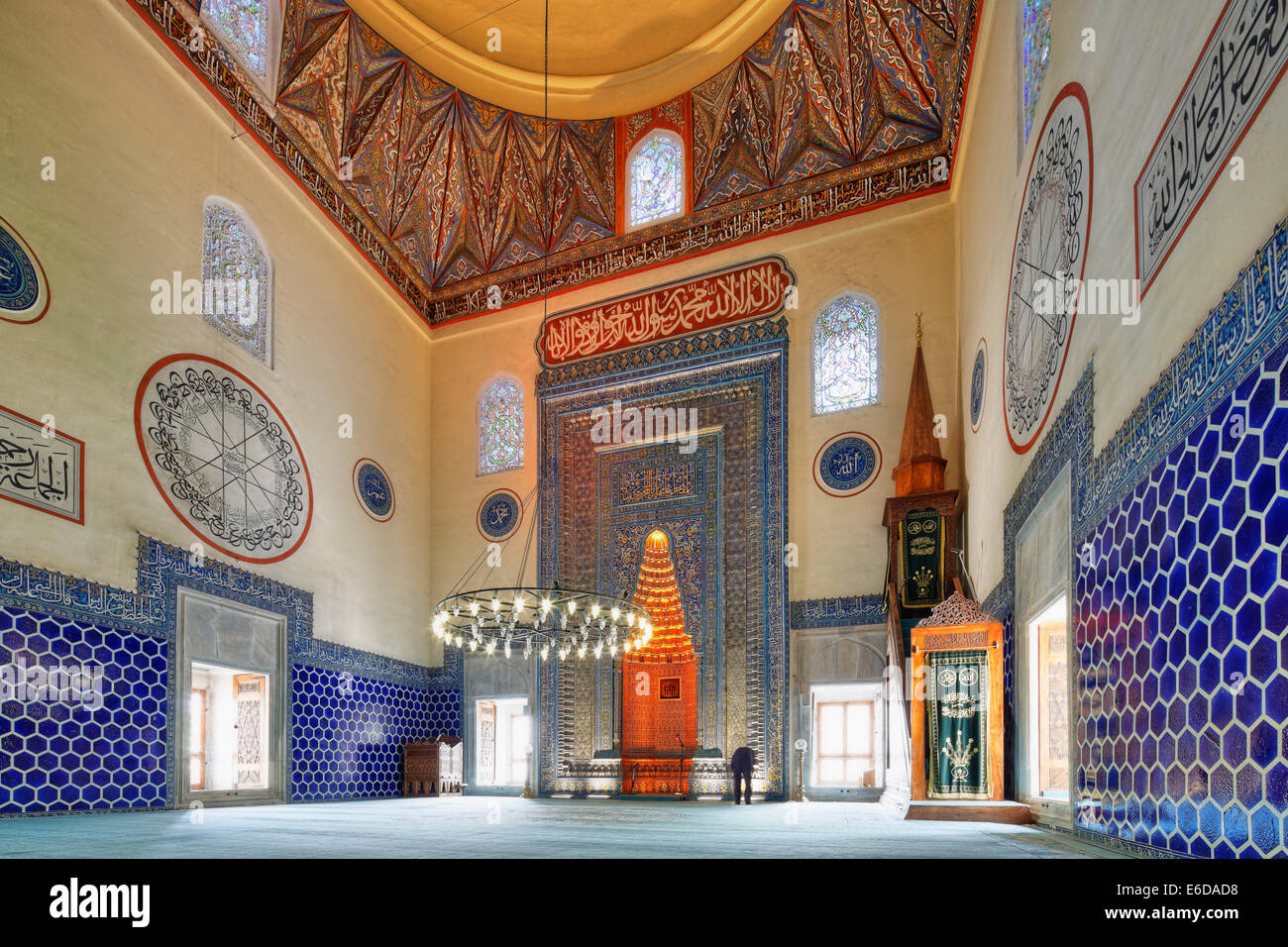 Turkey, Marmara Region, Bursa, Interior of the Green Mosque Stock Photo ...