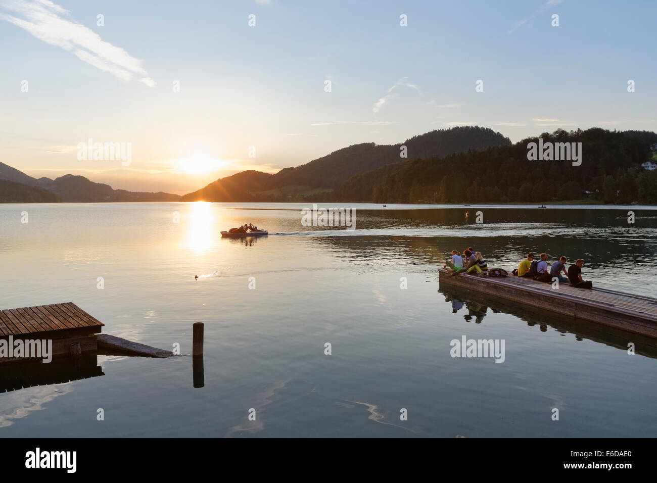 Austria, Salzburg State, Fuschlsee Lake, Fuschl am See, Wooden ...