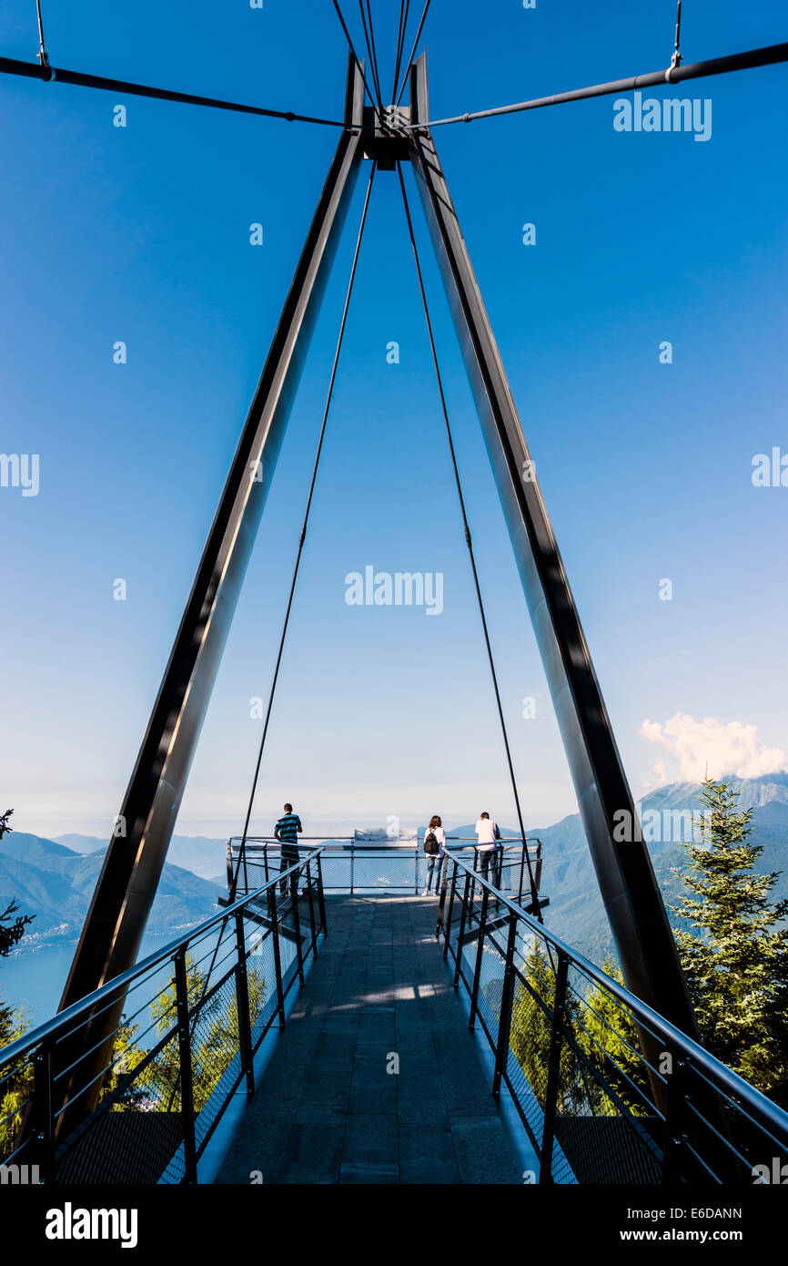 Switzerland, Ticino, Locarno, Cardada, Viewing platform Passerelle ...