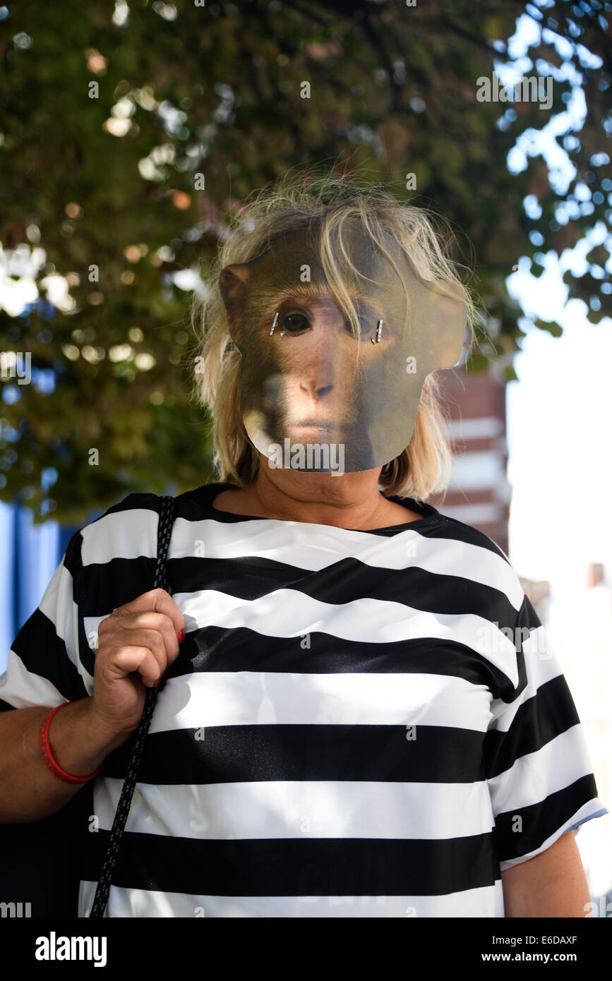 Peta protest monkey hi-res stock photography and images - Alamy