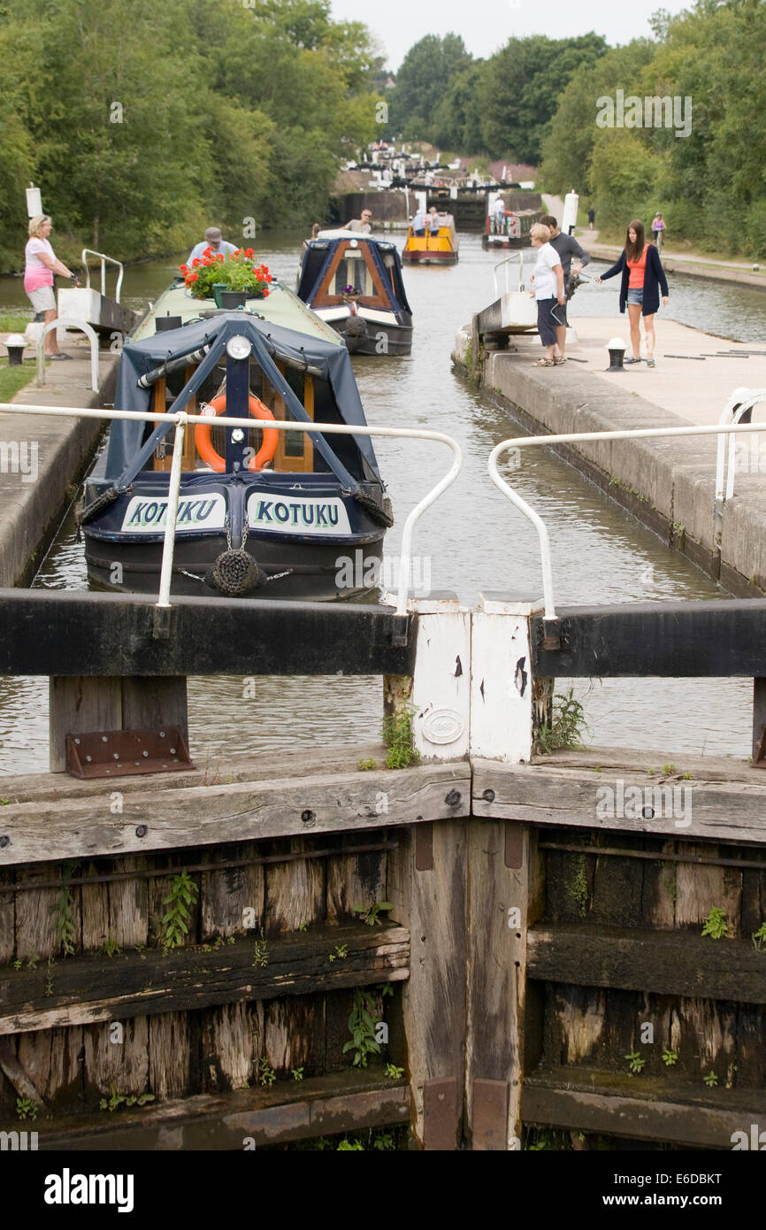 Hatton Locks on the Grand Union canal Stock Photo - Alamy