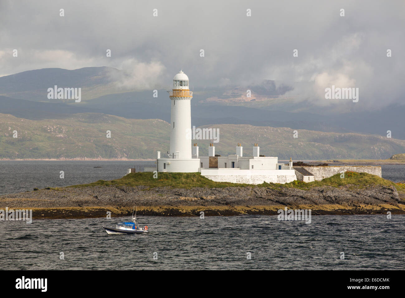 Eilean Musdile Lighthouse on Rubha Fiart, Lismore Island, Scotland, UK ...