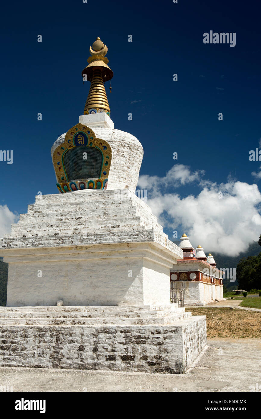 Eastern Bhutan, Mongar district, Yadi village, Buddhist chorten beside ...