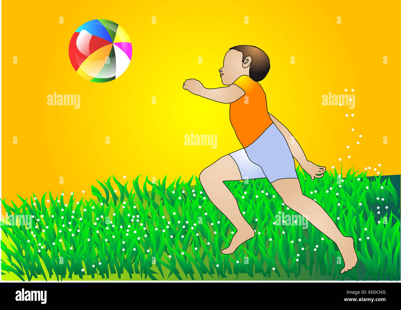 Boy running with the ball Stock Photo - Alamy