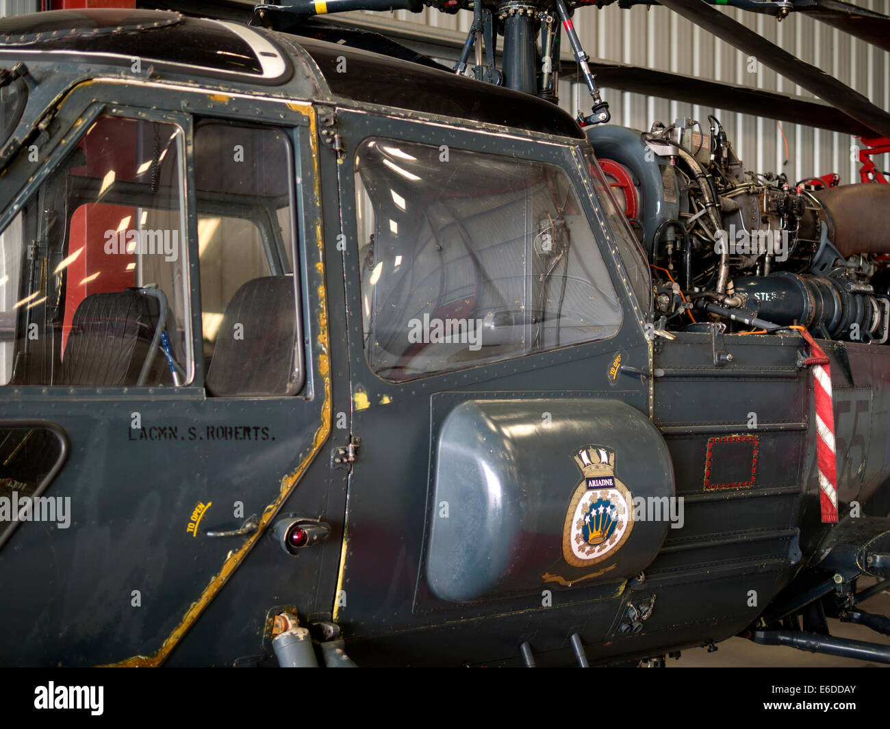 A Westland Wasp Royal Navy helicopter, a classic military aircraft at ...