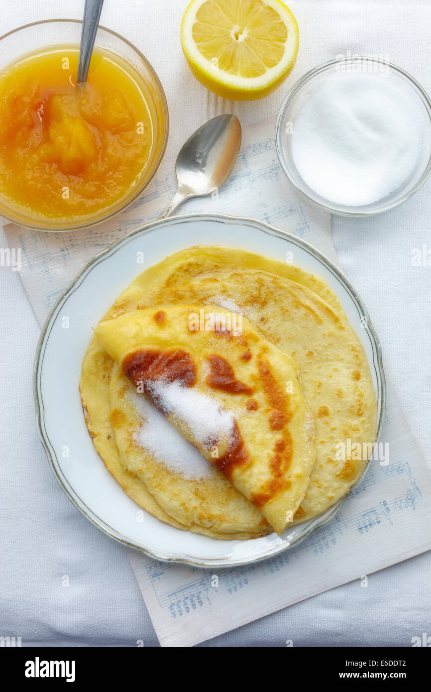 Crepes with lemon sugar hi-res stock photography and images - Alamy