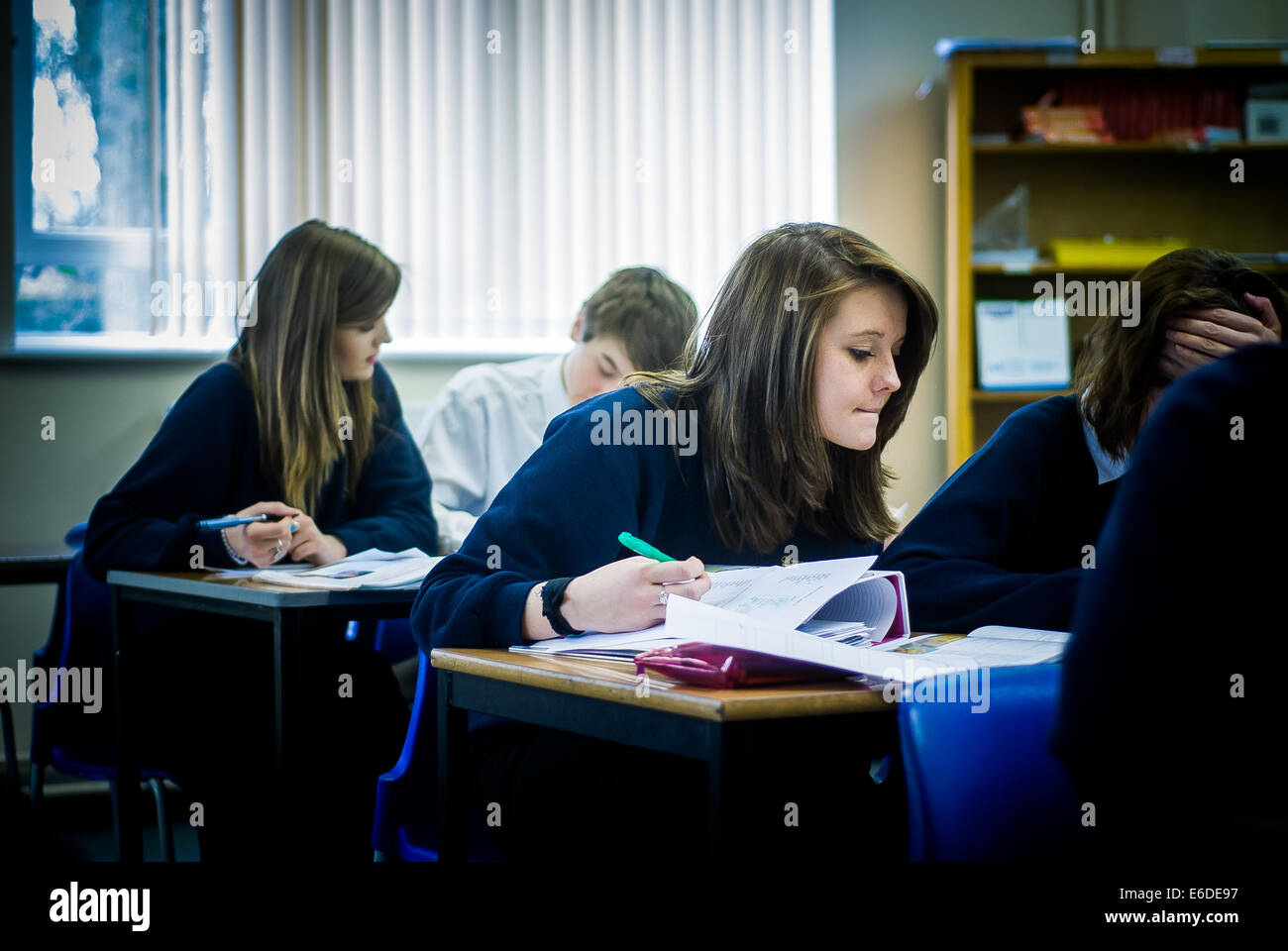 Students in lesson at Secondary School in Cirencester, UK Stock Photo ...