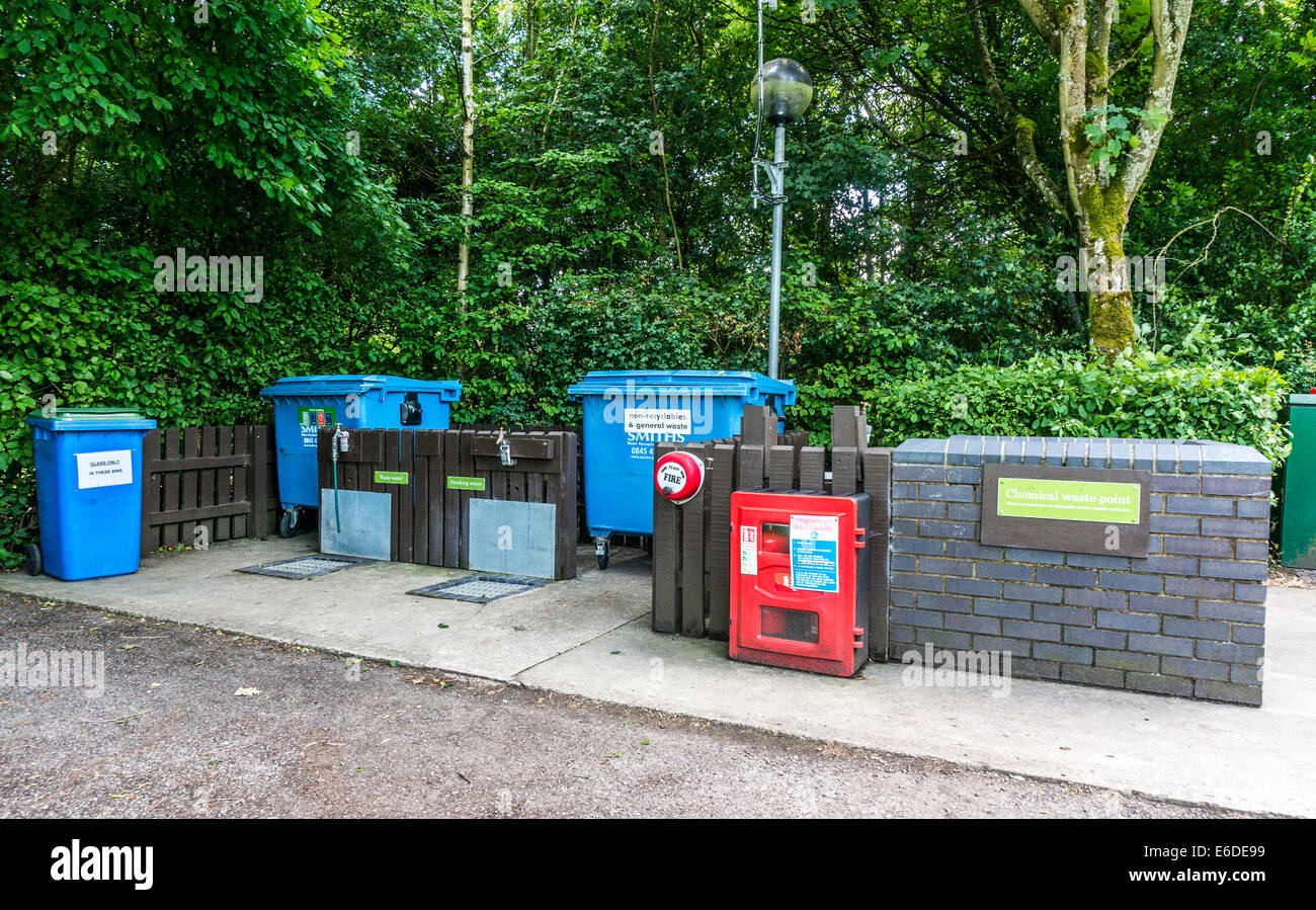 The waste disposal, recycle, water and fire facilities on the Caravan ...