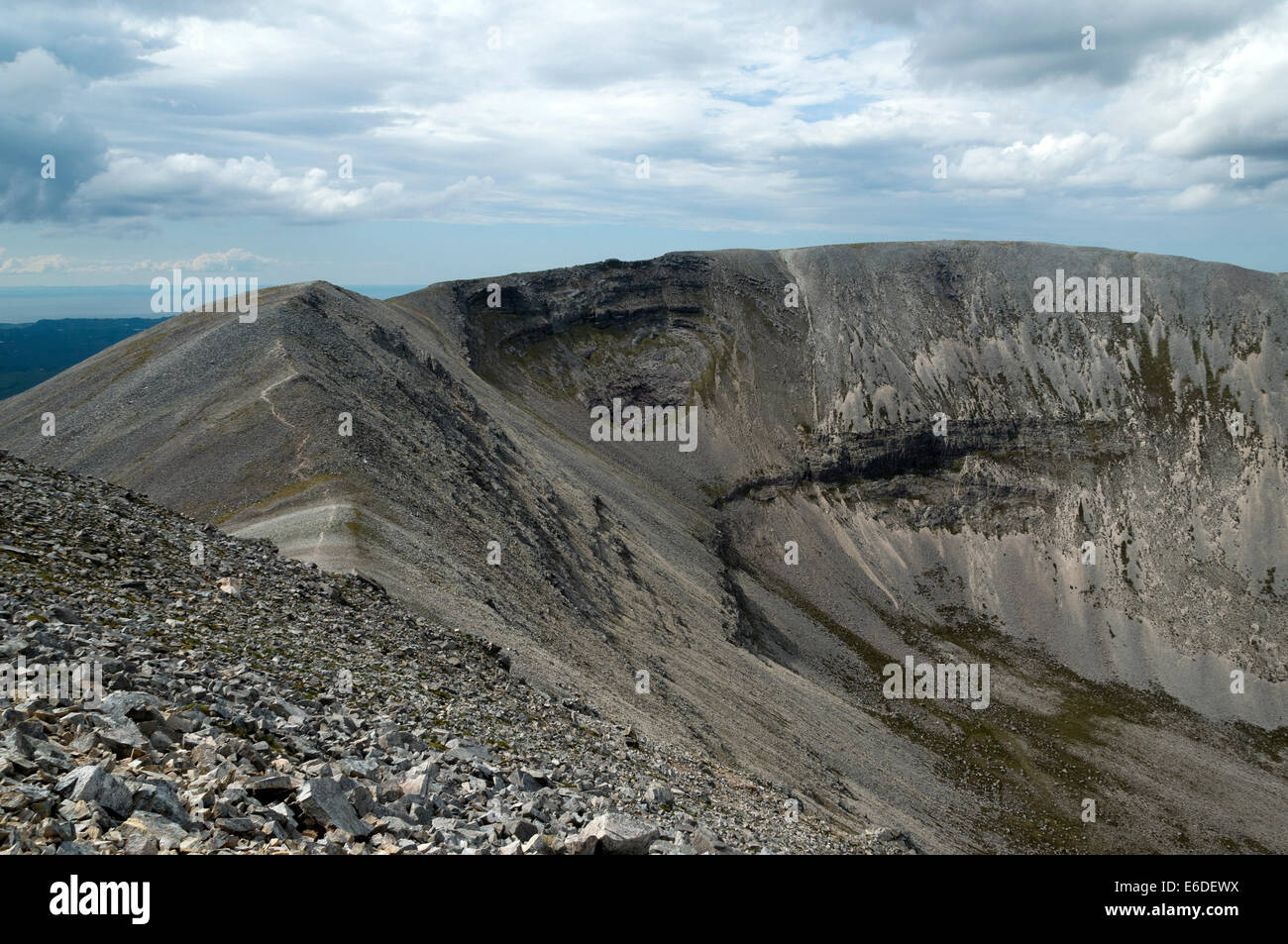 The summit ridge of Arkle from the south eastern summit, Sutherland ...