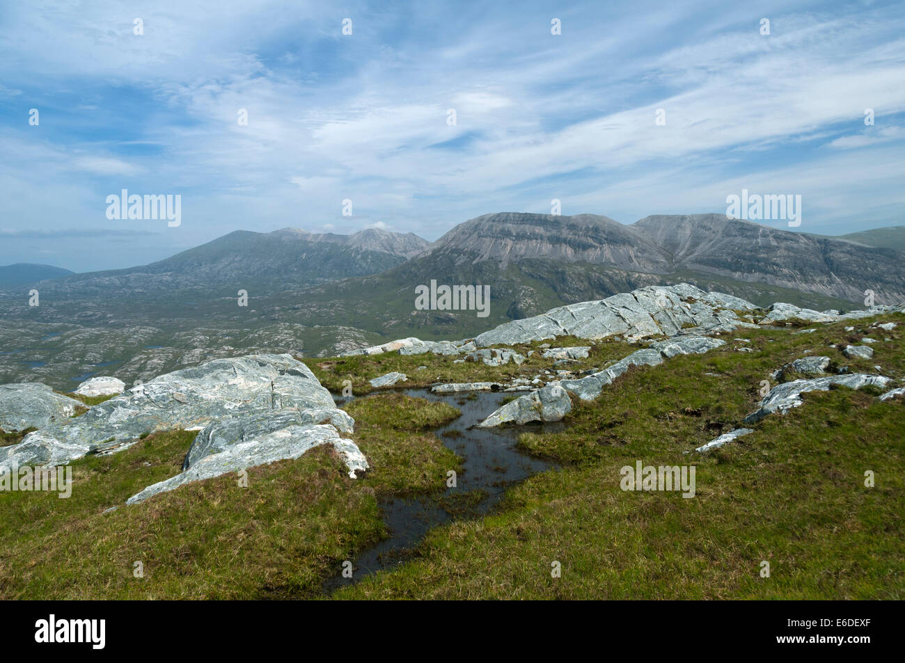 Foinaven and Arkle from the west ridge of Ben Stack, Sutherland ...