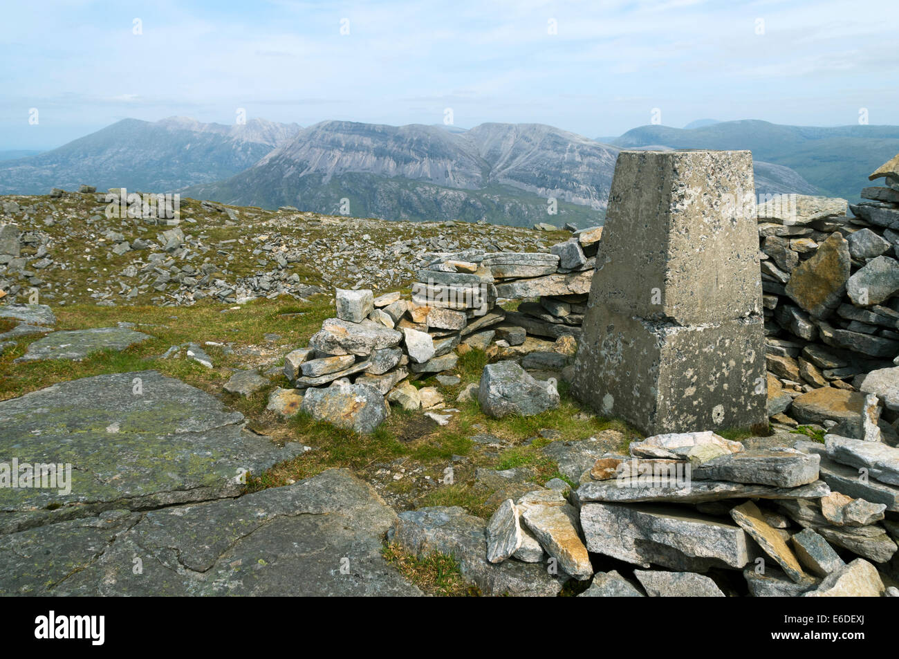 Foinaven and Arkle from the summit of Ben Stack, Sutherland, Scotland ...