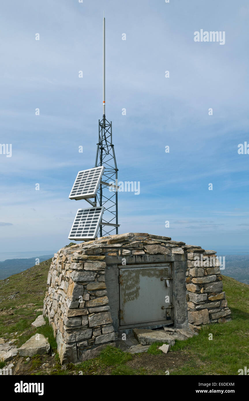 Communications mast on the summit of Ben Stack, Sutherland, Scotland ...