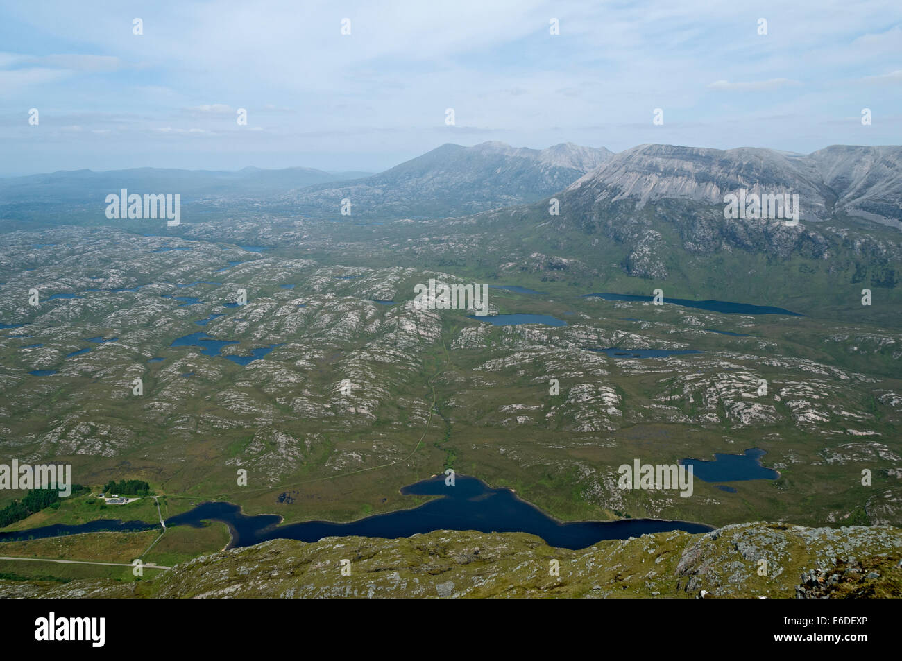 Foinaven and Arkle over Loch Stack from the summit of Ben Stack ...