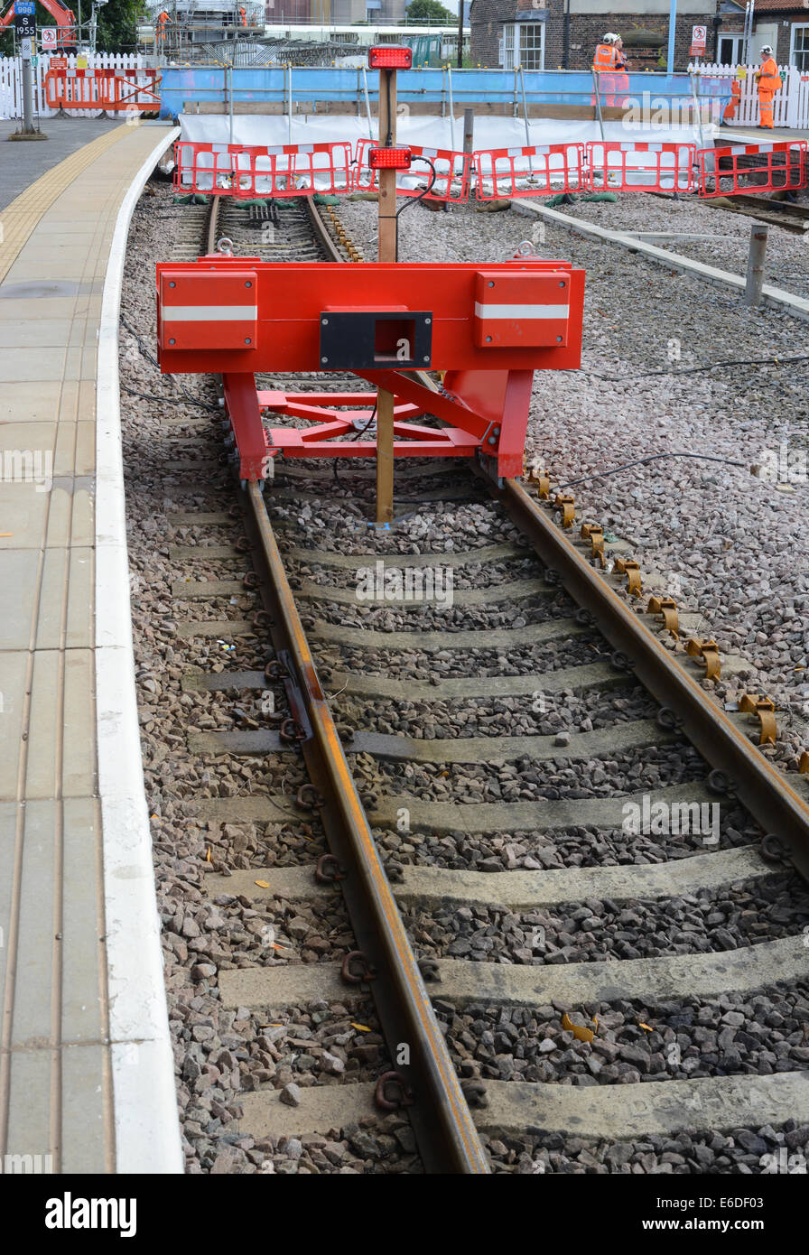 train by buffers at selby railway station yorkshire united kingdom ...