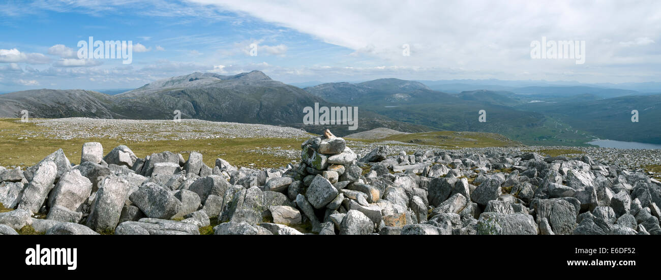 Ben More Assynt and Breabag from the summit plateau of Glas Bheinn ...