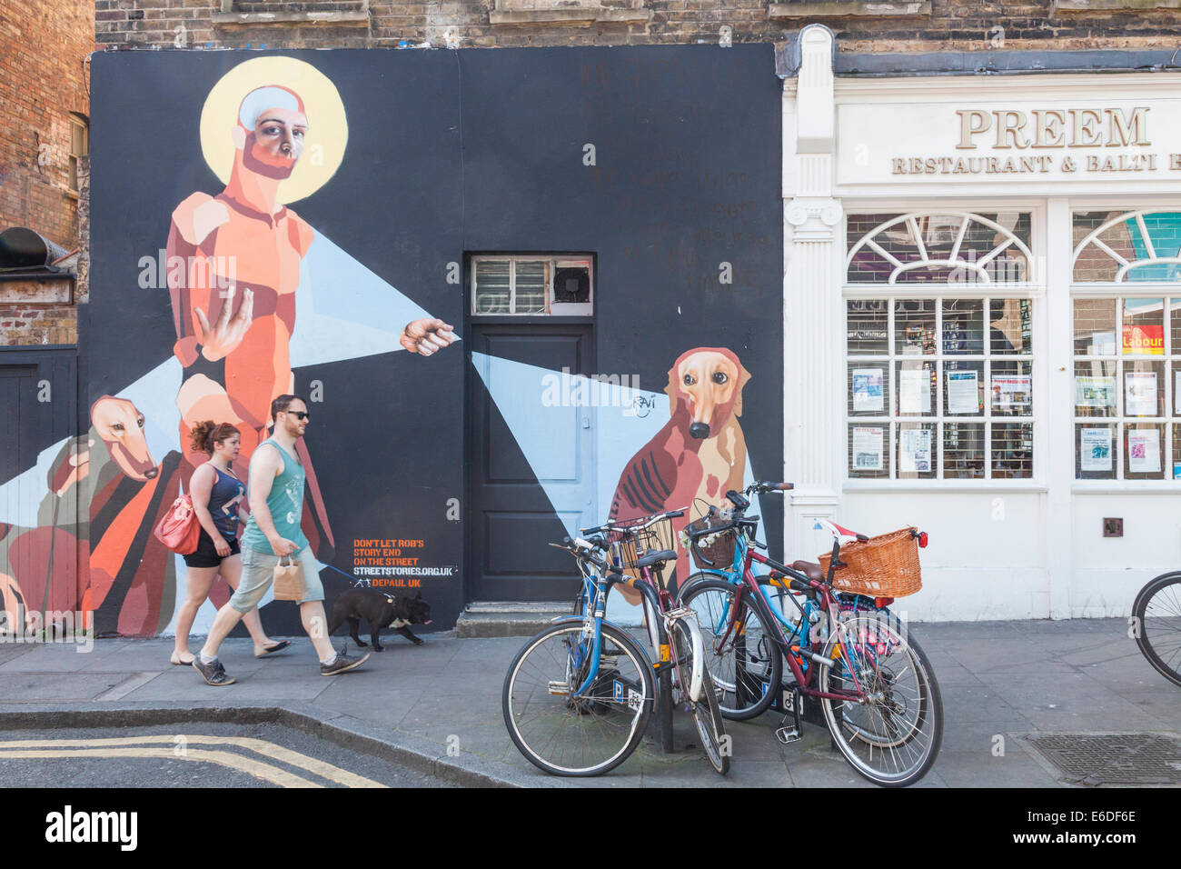 England, London, Tower Hamlets, Brick Lane, Wall Art Stock Photo - Alamy