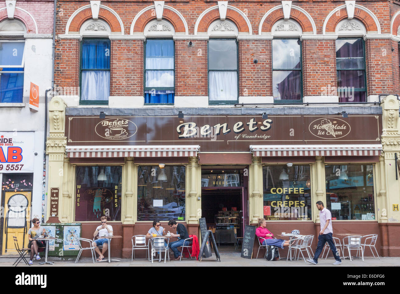 England, London, Tower Hamlets, Spitafields, Benets Coffee and Crepes ...