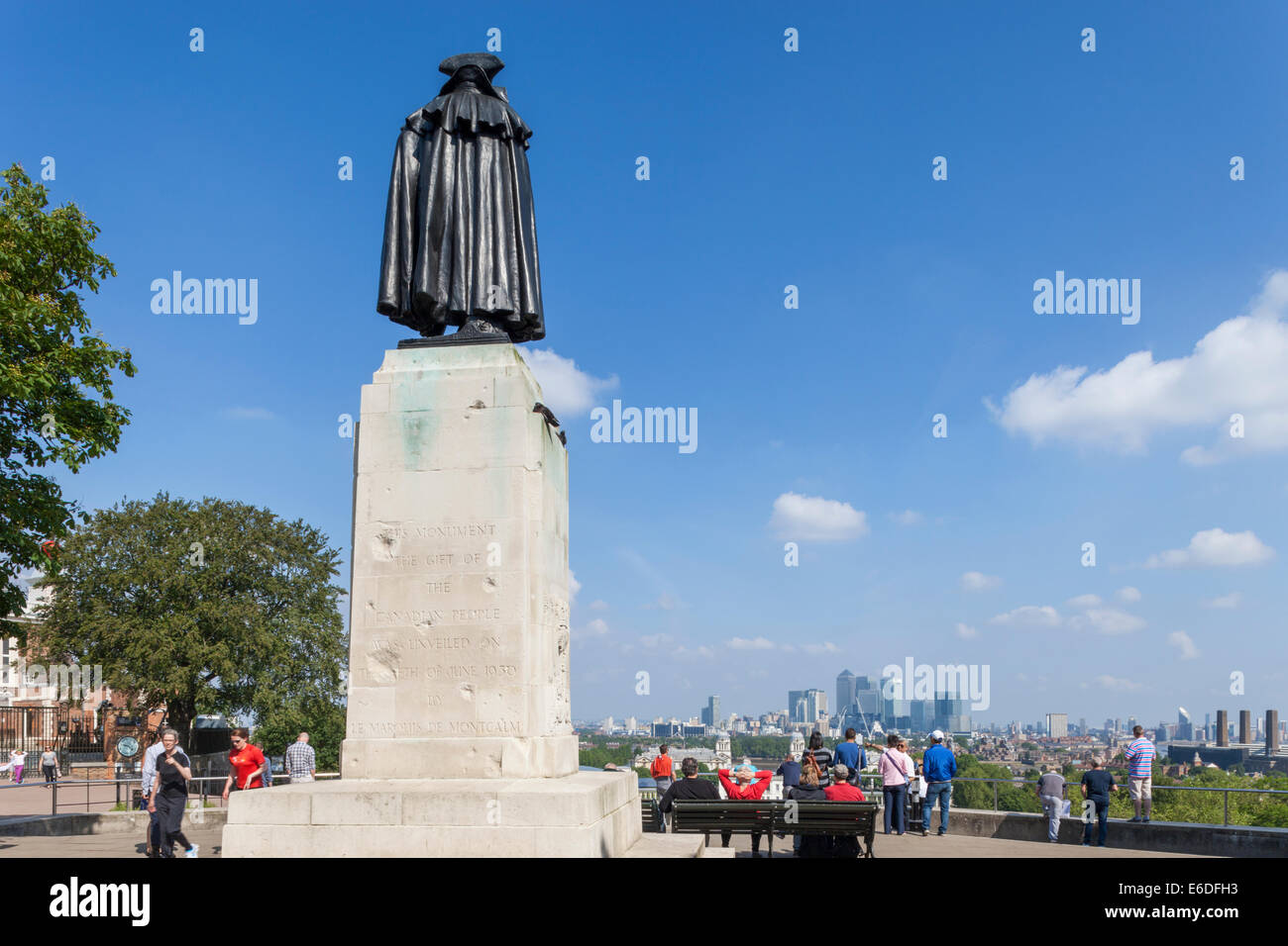 England, London, Greenwich, Greenwich Park, General Wolfe Statue and ...
