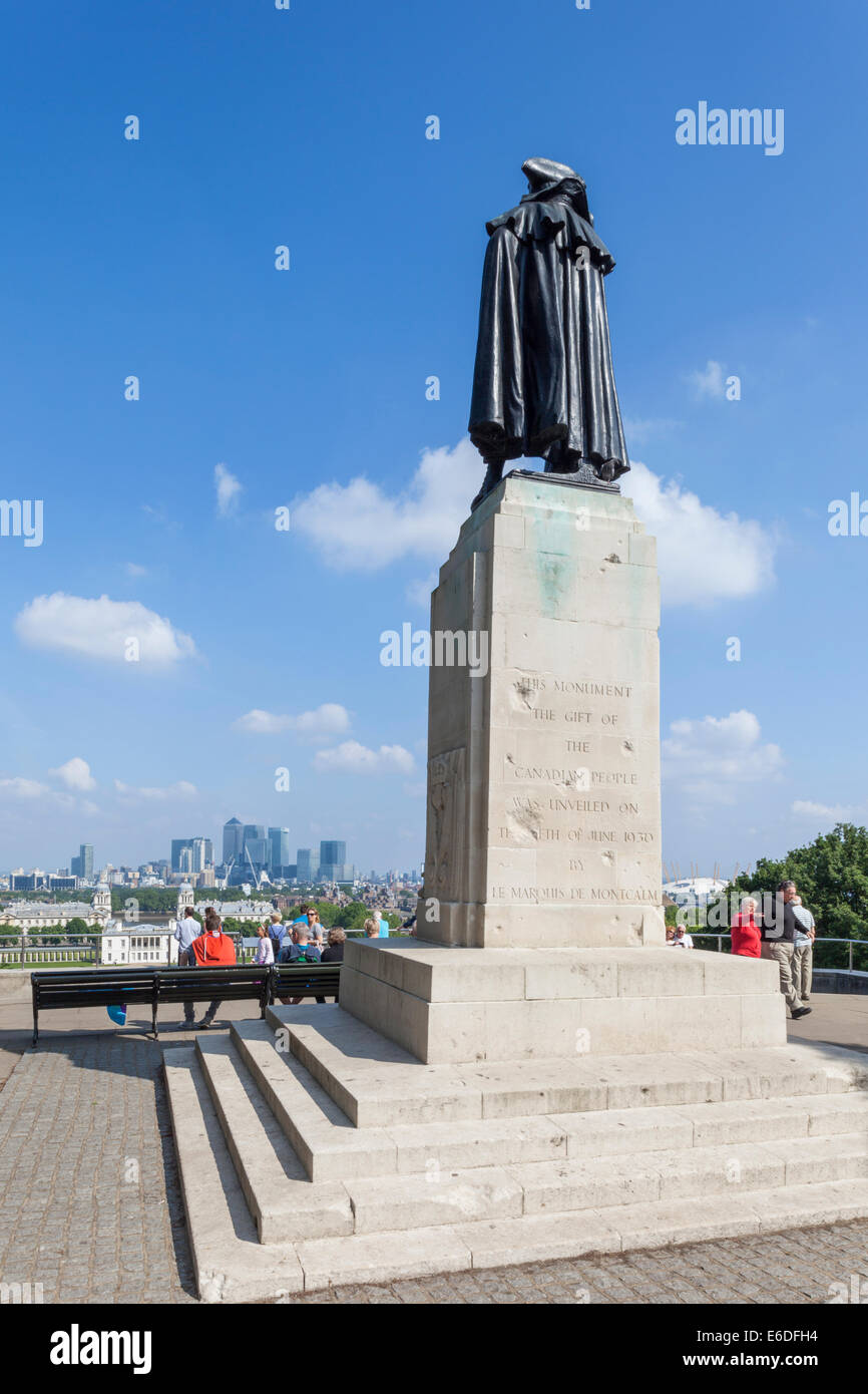 England, London, Greenwich, Greenwich Park, General Wolfe Statue and ...