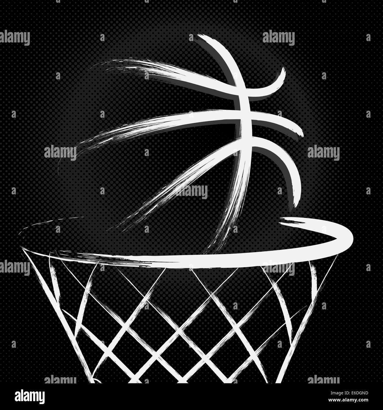 Basketball court with graffiti Black and White Stock Photos & Images ...