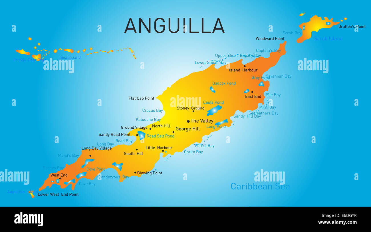 Anguilla vector map hi-res stock photography and images - Alamy