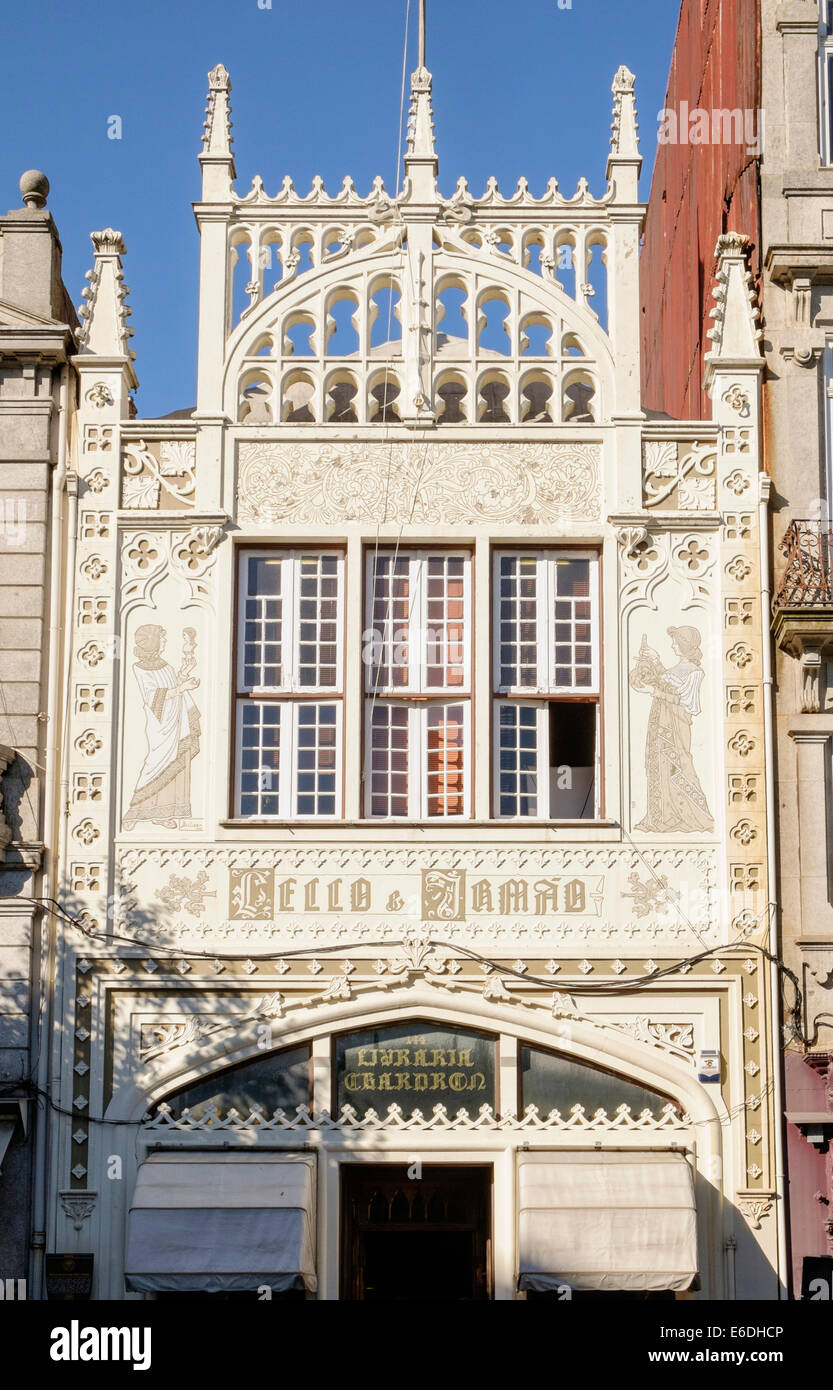 Exterior of Livraria Lello e Irmao bookshop Oporto Portugal Stock Photo ...