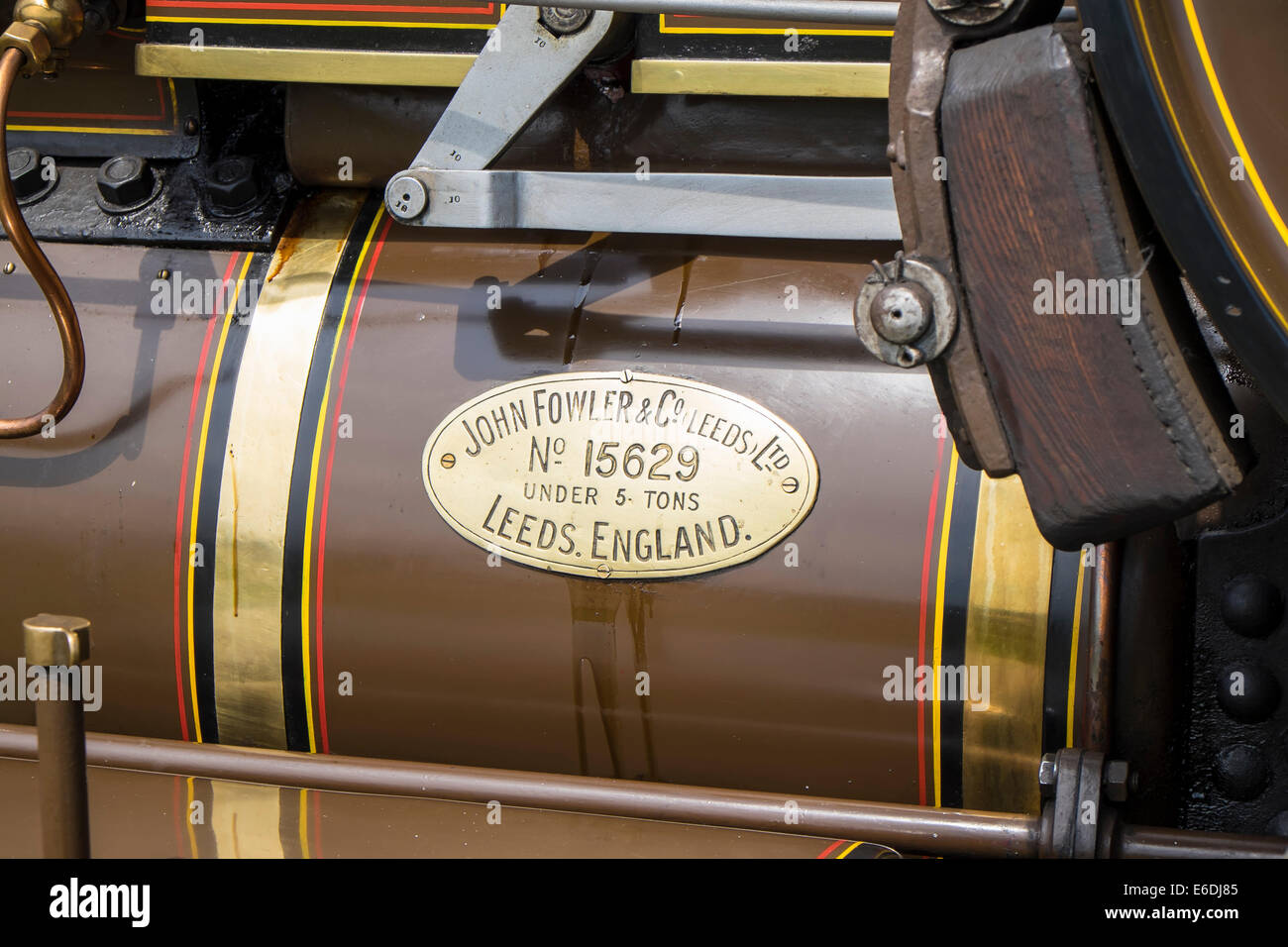 Veteran John Fowler 5 ton steam traction engine name plate at Stow cum ...