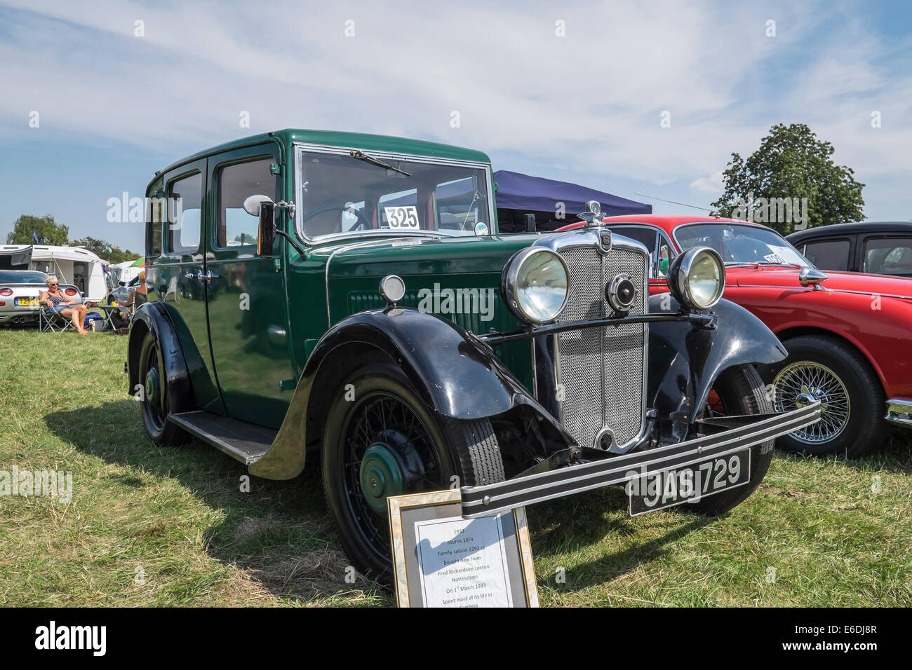 Veteran 1933 Morris 10/4 family saloon car at Stow cum Quy show ground ...