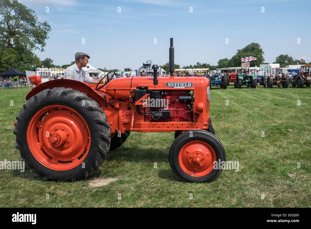 Veteran 1949 Nuffield M4 Universal tractor in arena at Stow cum Quy ...