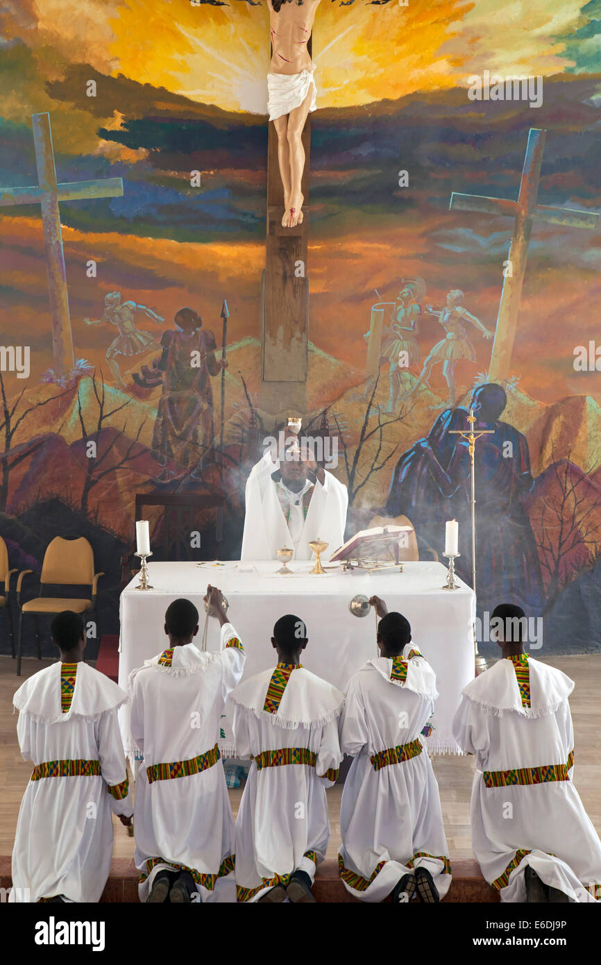Consecration at Sunday service at St.James Catholic church, Osu, Ghana ...