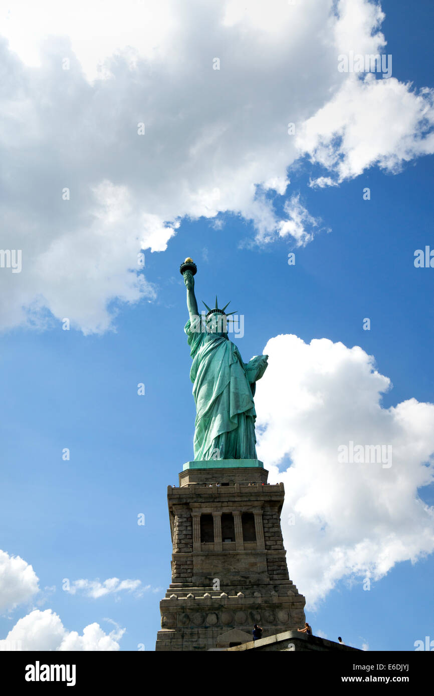 Statue of LIberty, symbol of freedom and America, New York harbor Stock ...