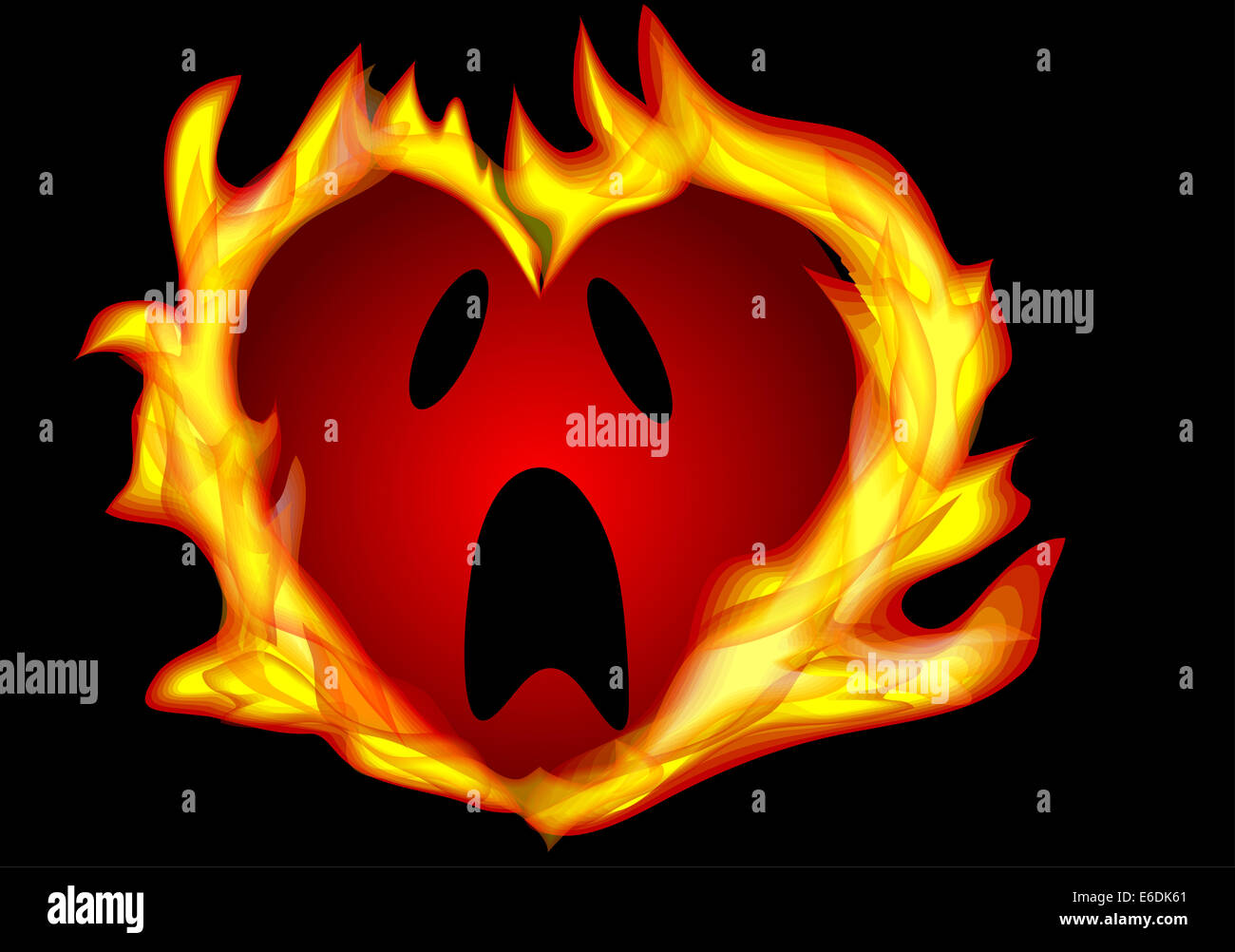 heart burning isolated on a black background Stock Photo - Alamy