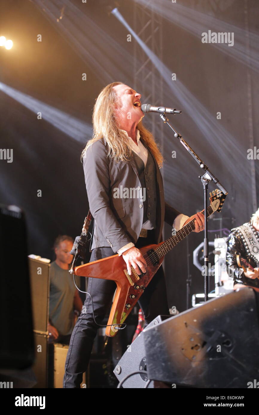 D.A.D vocalist on stage Stock Photo - Alamy