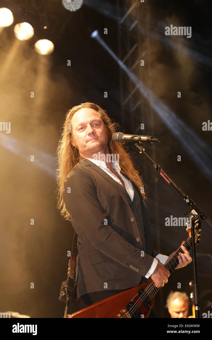 D.A.D vocalist on stage Stock Photo - Alamy