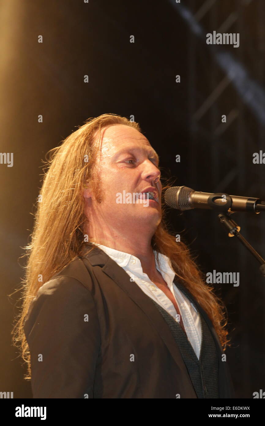 D.A.D vocalist during a concert Stock Photo - Alamy