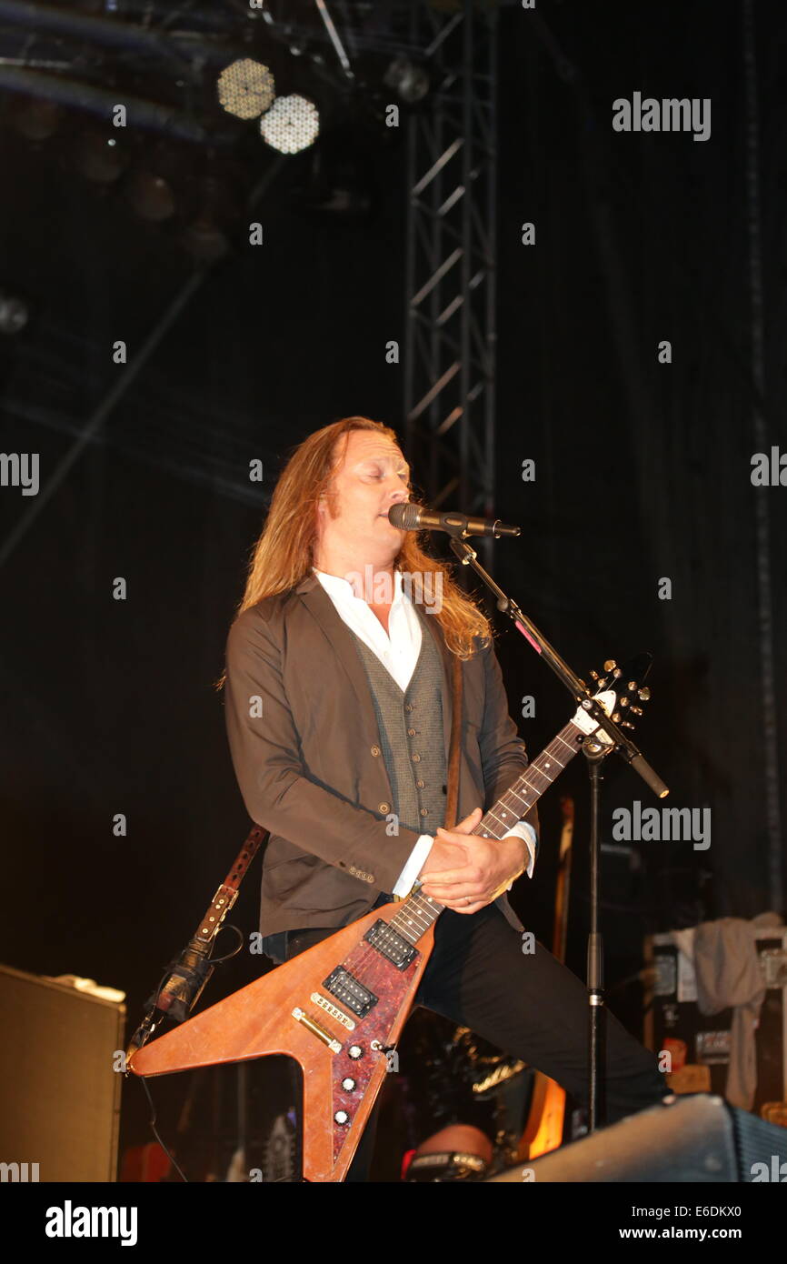 Vocalist in D.A.D at a concert Stock Photo - Alamy