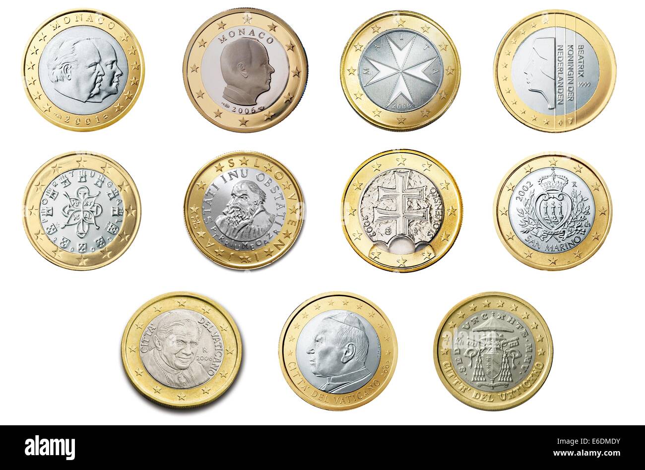 The Euro 1 coin is a currency used in European countries that are part ...