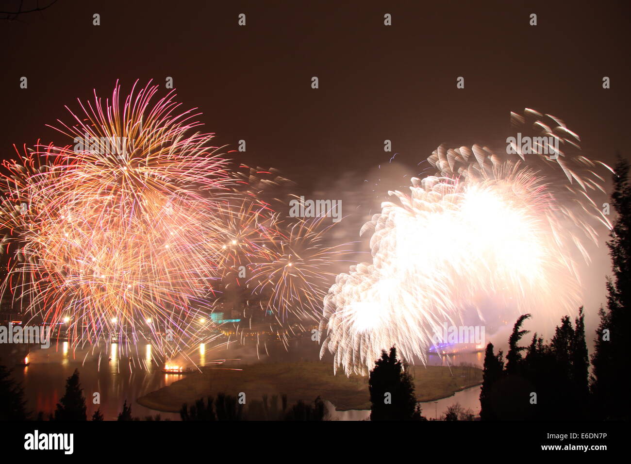 Fireworks over Halic Istanbul Stock Photo - Alamy