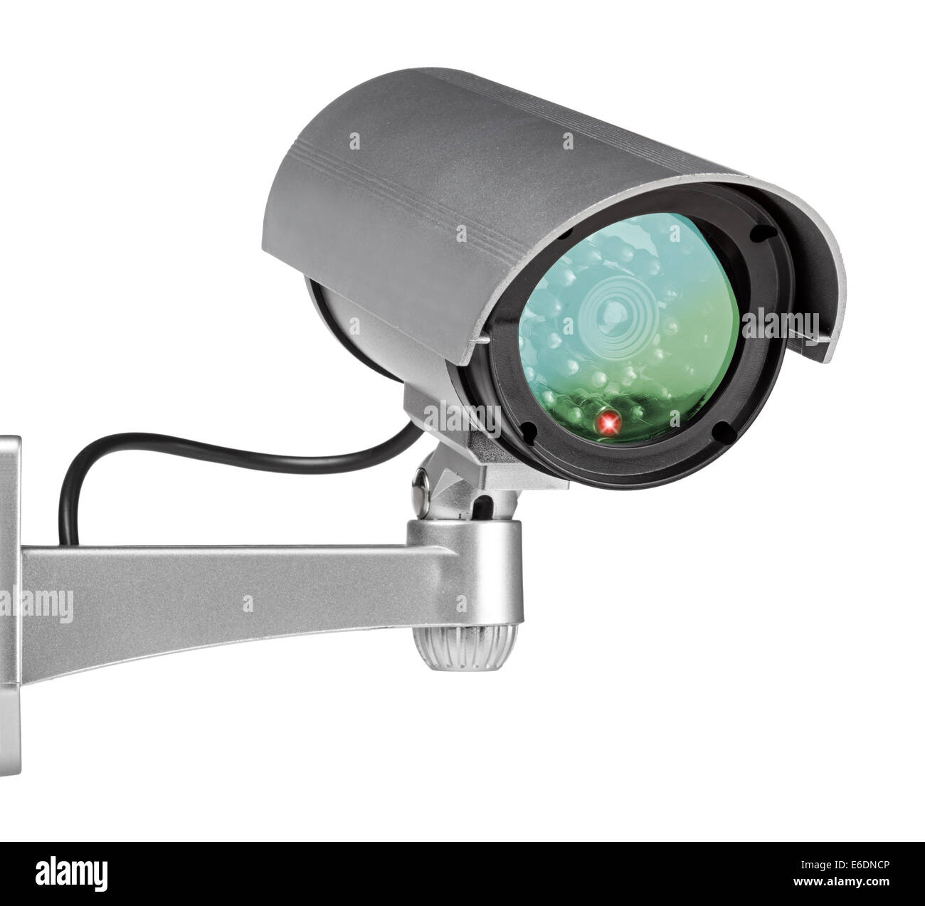 security camera wall mounted on white background Stock Photo - Alamy